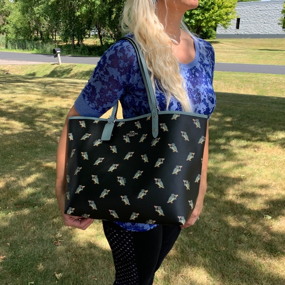 Coach | Bags | Authentic Coach F8235 Reversible City Tote Owl | Poshmark